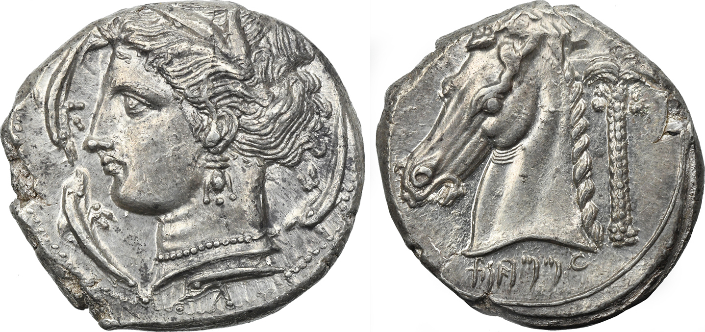 Ca. 320 BC. Punic Sicily Tetradrachm EF | MA-Shops