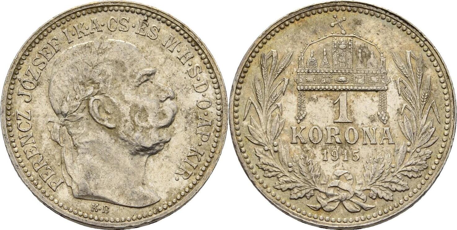Österreich Ungarn Kremnitz 1 Korona 1915 KB Franz Josef I. EF | MA-Shops