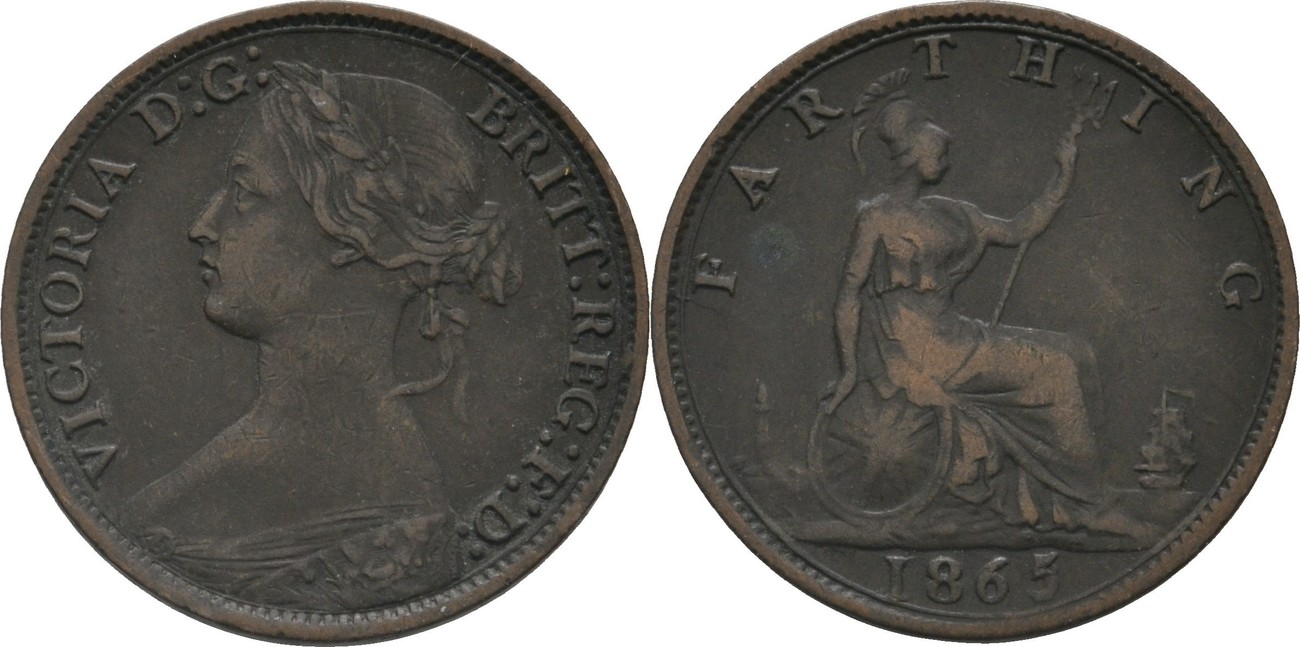 Großbritannien Farthing 1865 Victoria, 1837-1901. VF | MA-Shops