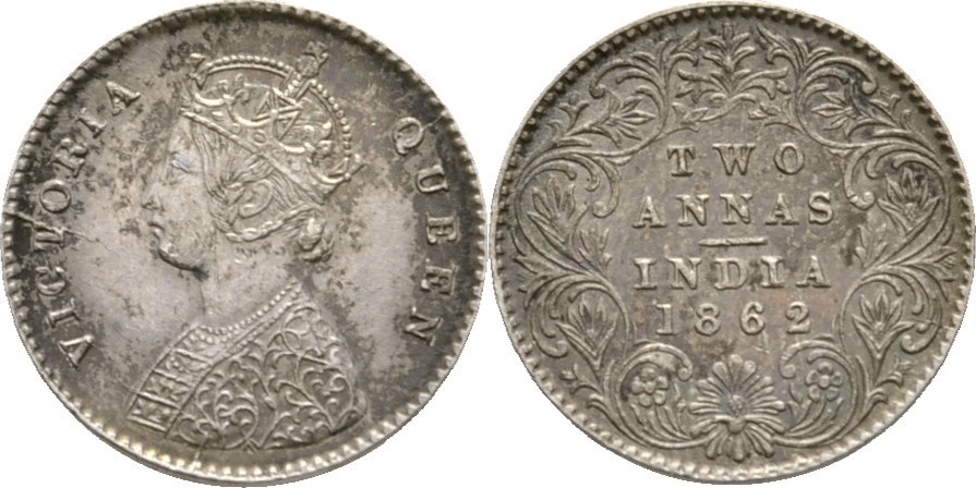 Britisch Indien 2 Annas 1862 Victoria, 1837-1901 AU | MA-Shops