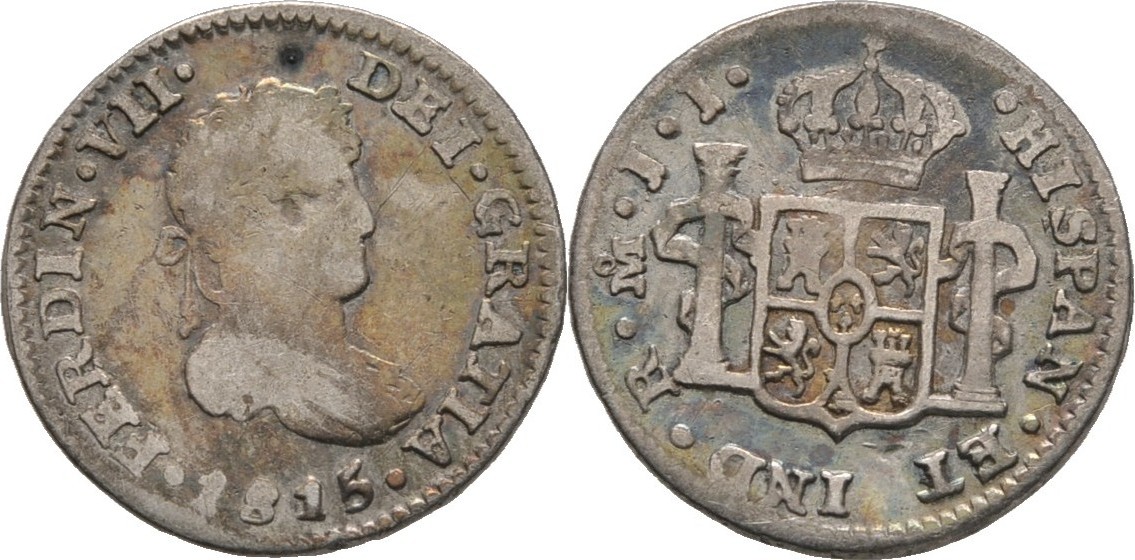 Spanien Mexico 1/2 Real 1815 Ferdinand VII., 1808-1833 VF- | MA-Shops