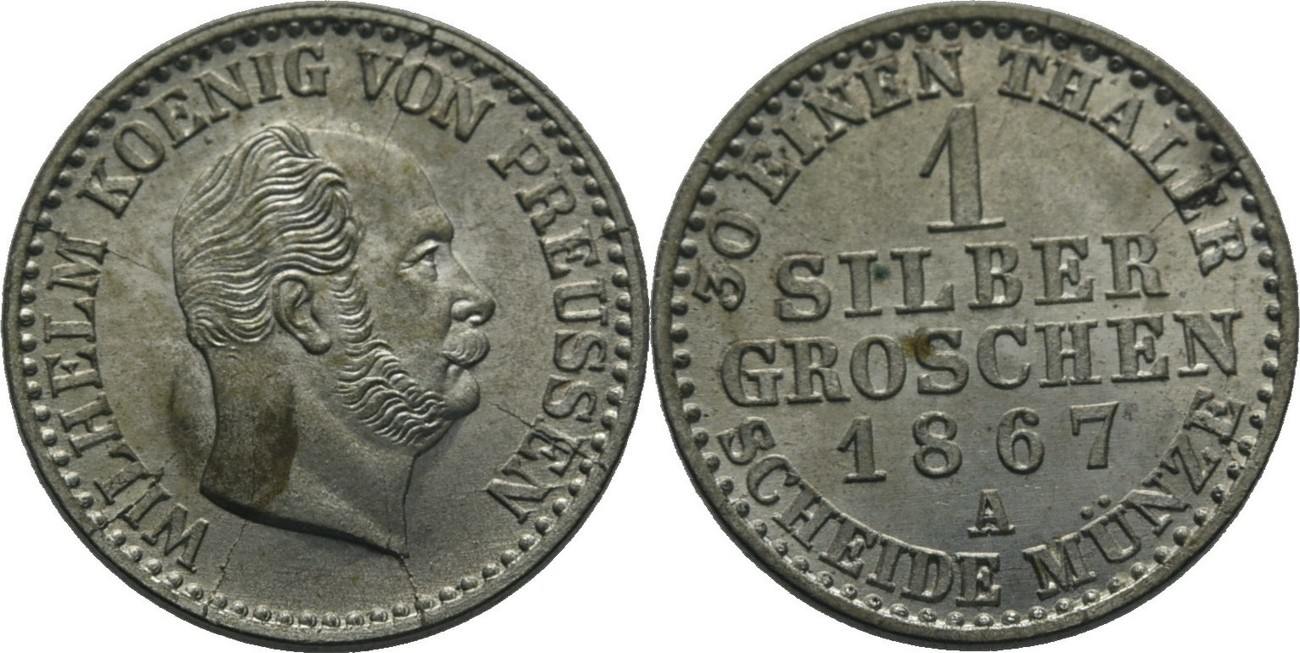 Preussen Berlin Silbergroschen 1867 Wilhelm I.,1861-1888 CH UNC. | MA-Shops