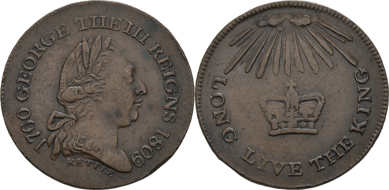 Großbritannien Jeton Token 1817 George III.,1760-1820 kl. Randschläge ...