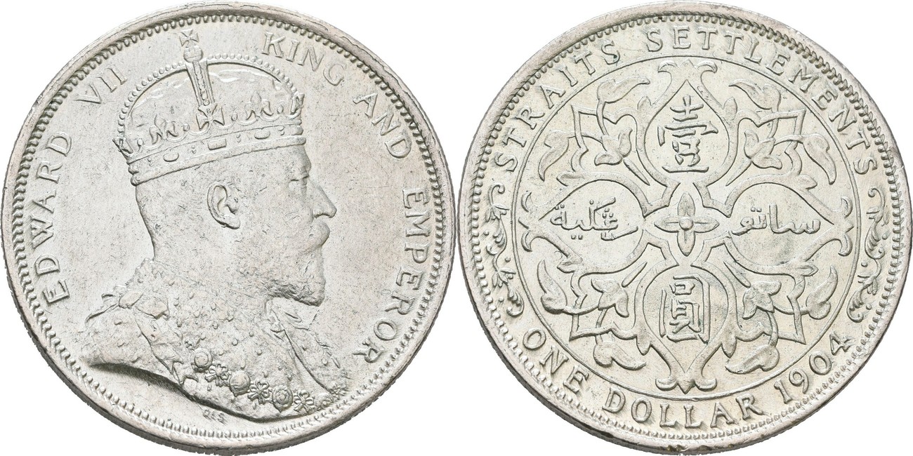 Straits Settlements Trade Dollar 1904 Edward VII., 1901-1910 EF | MA-Shops