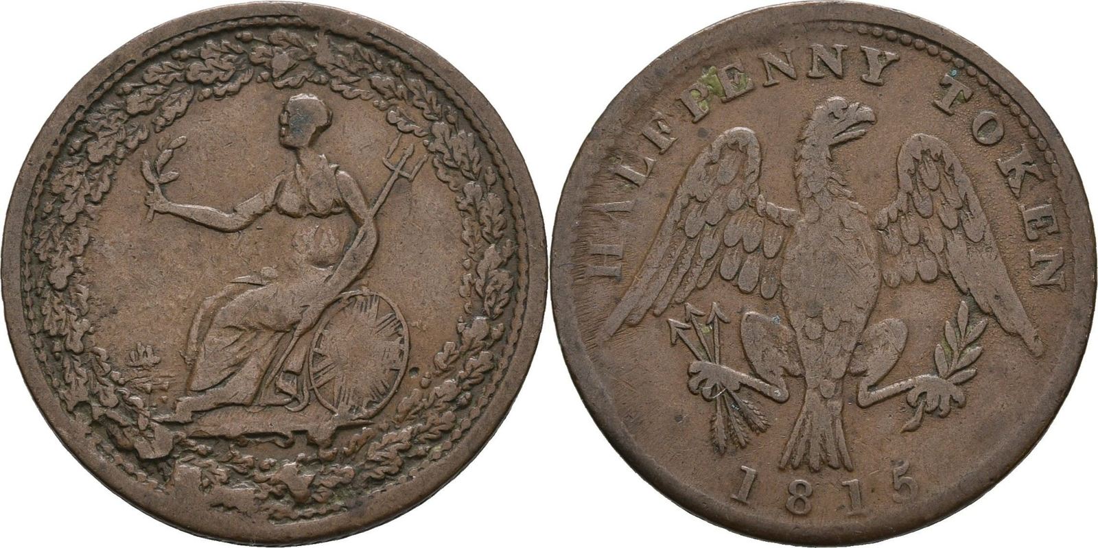 Canada Britannia-Eagle Halfpenny Token 1815 VF | MA-Shops