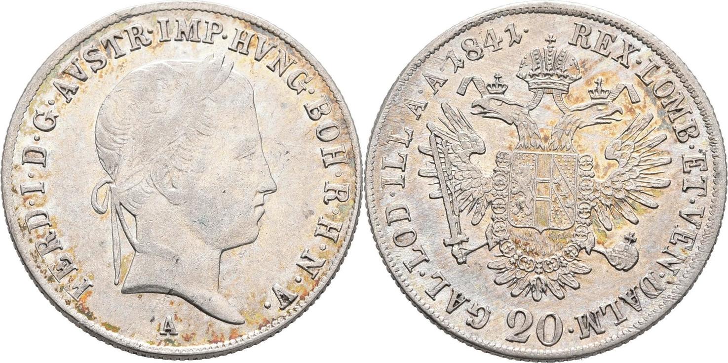 Österreich Habsburg Wien 20 Kreuzer 1841 Ferdinand I., 1835-1848 VF / EF | MA-Shops