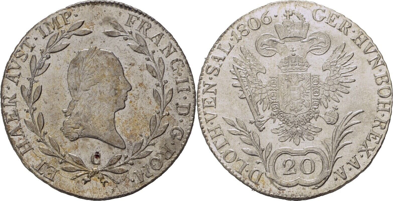 RDR Böhmen Prag 20 Kreuzer 1806 C Franz II. / I., 1792-1835. AU | MA-Shops