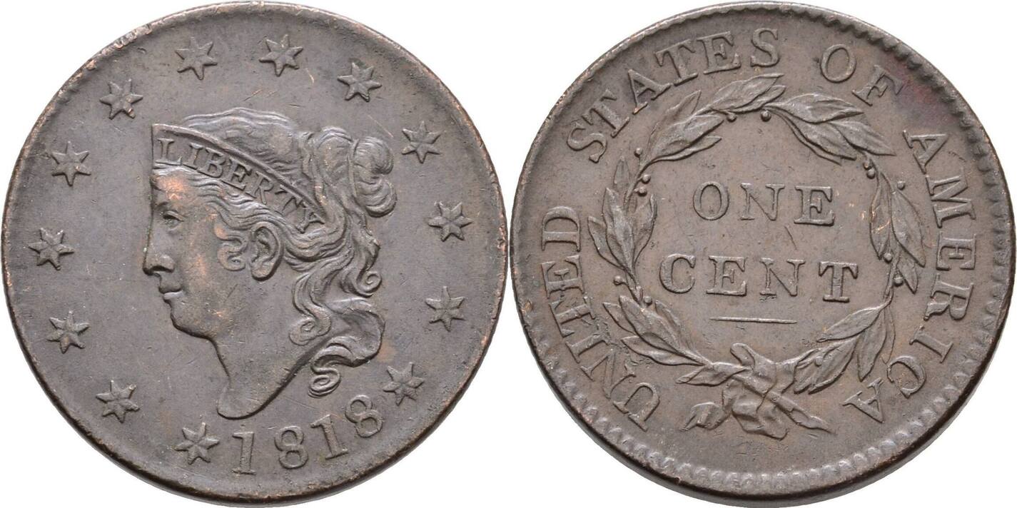 USA Liberty 1 Cent 1818 VF | MA-Shops