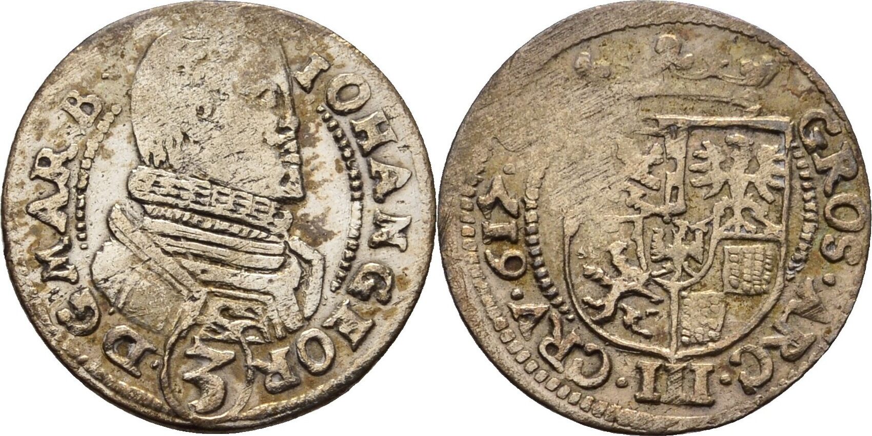 Schlesien Jägerndorf 3 Kreuzer 1617 Johann Georg (1606-21) VF | MA-Shops