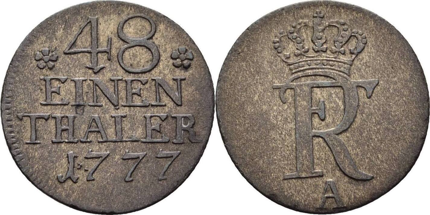 Preussen Berlin 1/48 Taler 1777 Friedrich II., 1740-1786 VF | MA-Shops