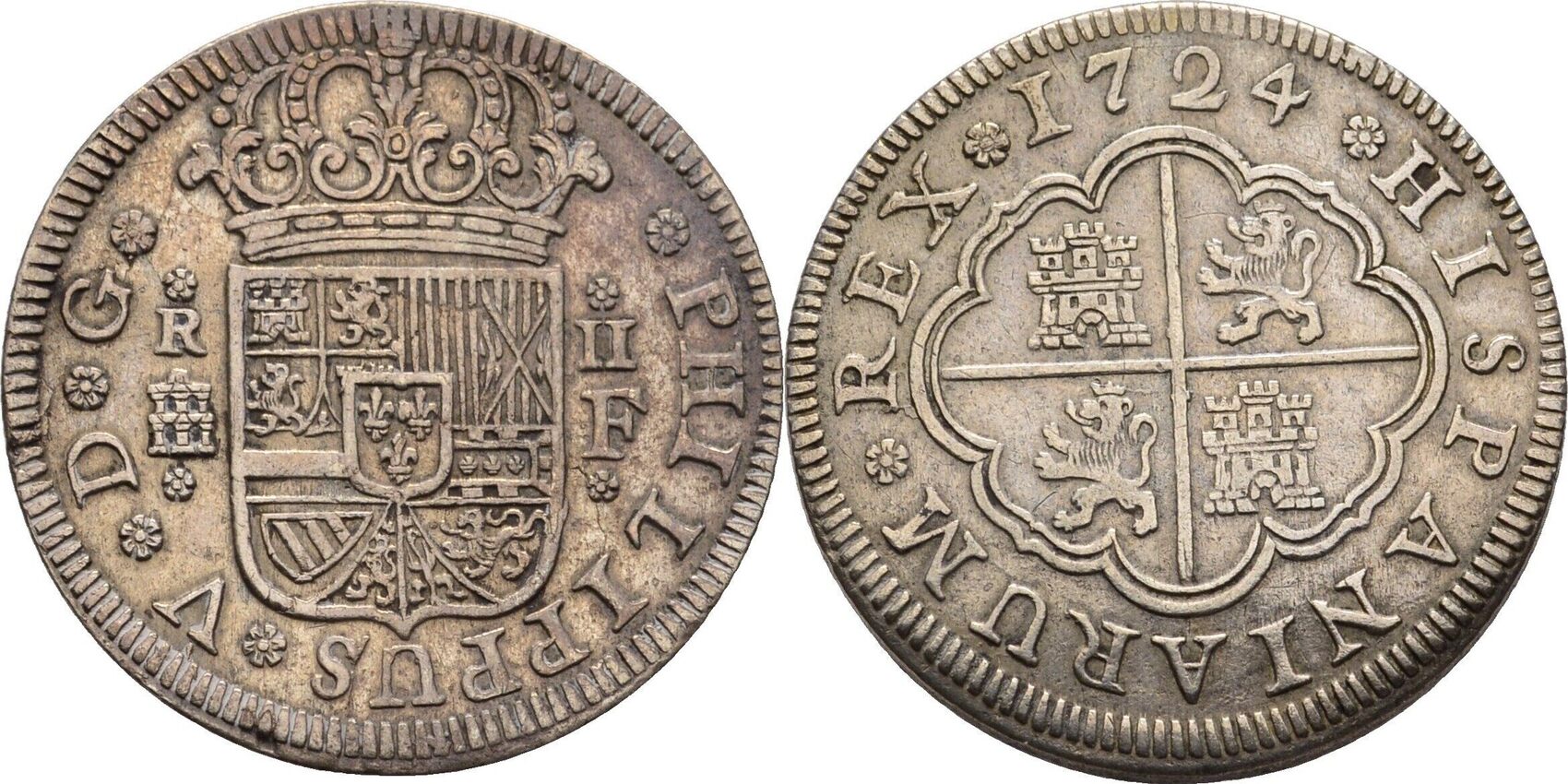 Spanien Segovia 2 Reales 1724 Felipe V (1700-1746) VF+ | MA-Shops