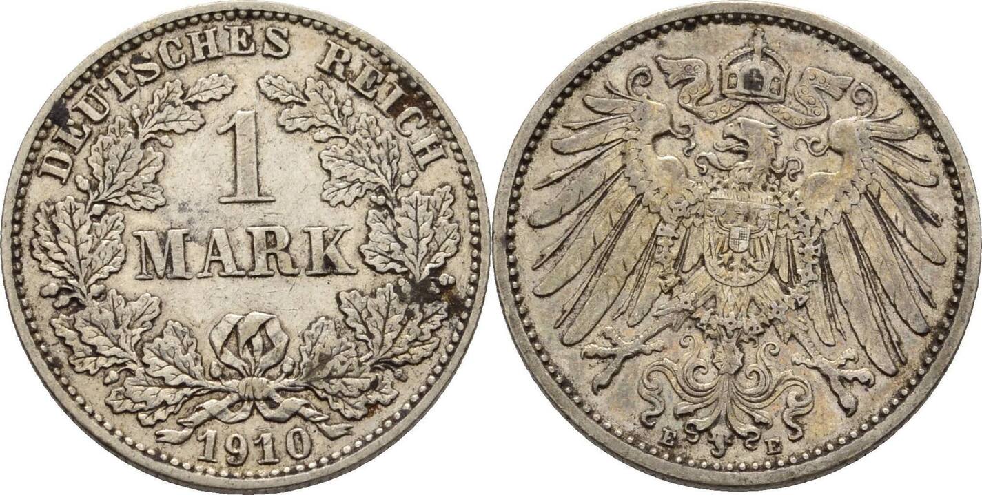 Deutsches Reich 1 Mark 1910 E VF | MA-Shops