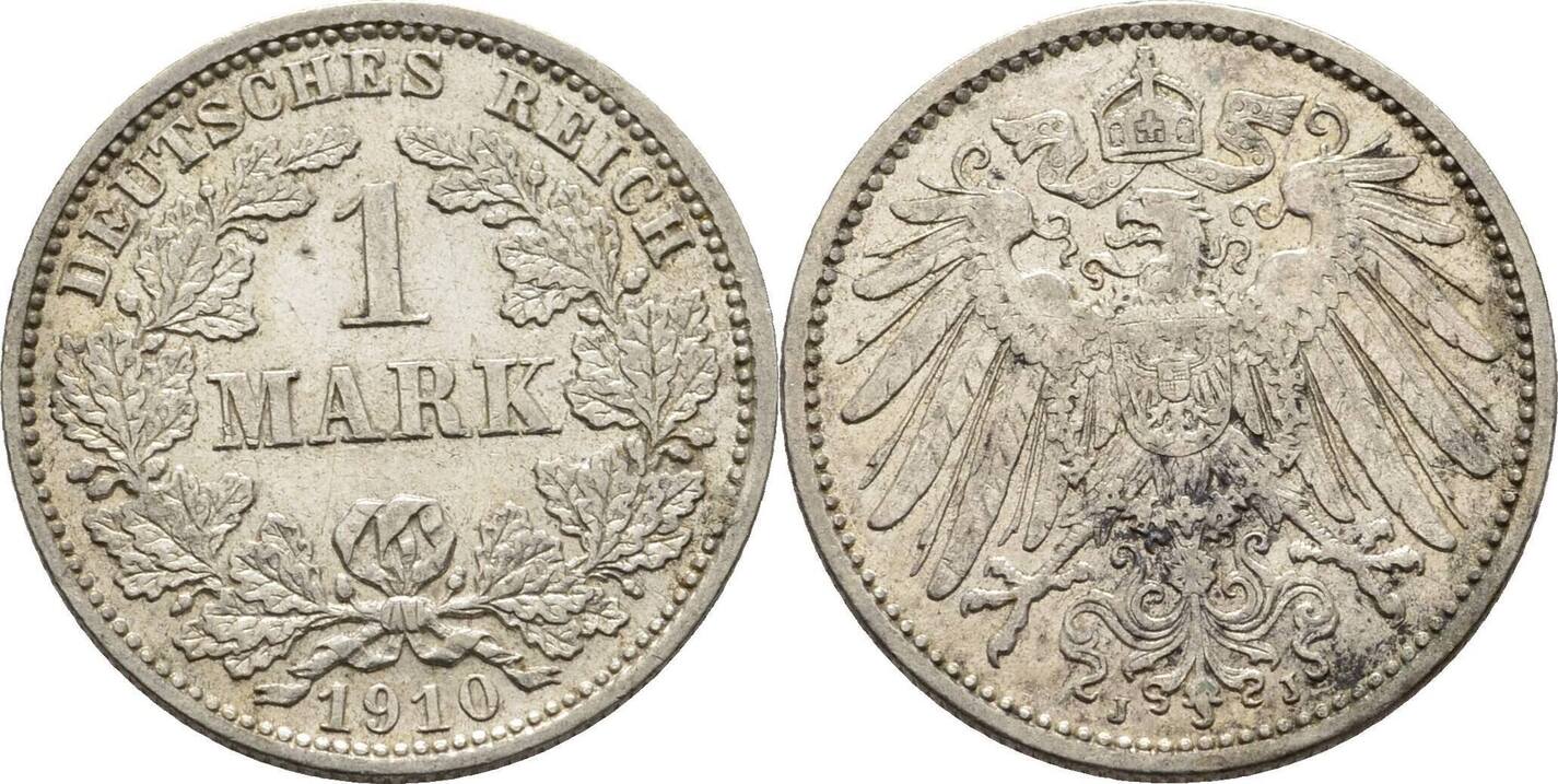 Deutsches Reich 1 Mark 1910 J VF | MA-Shops
