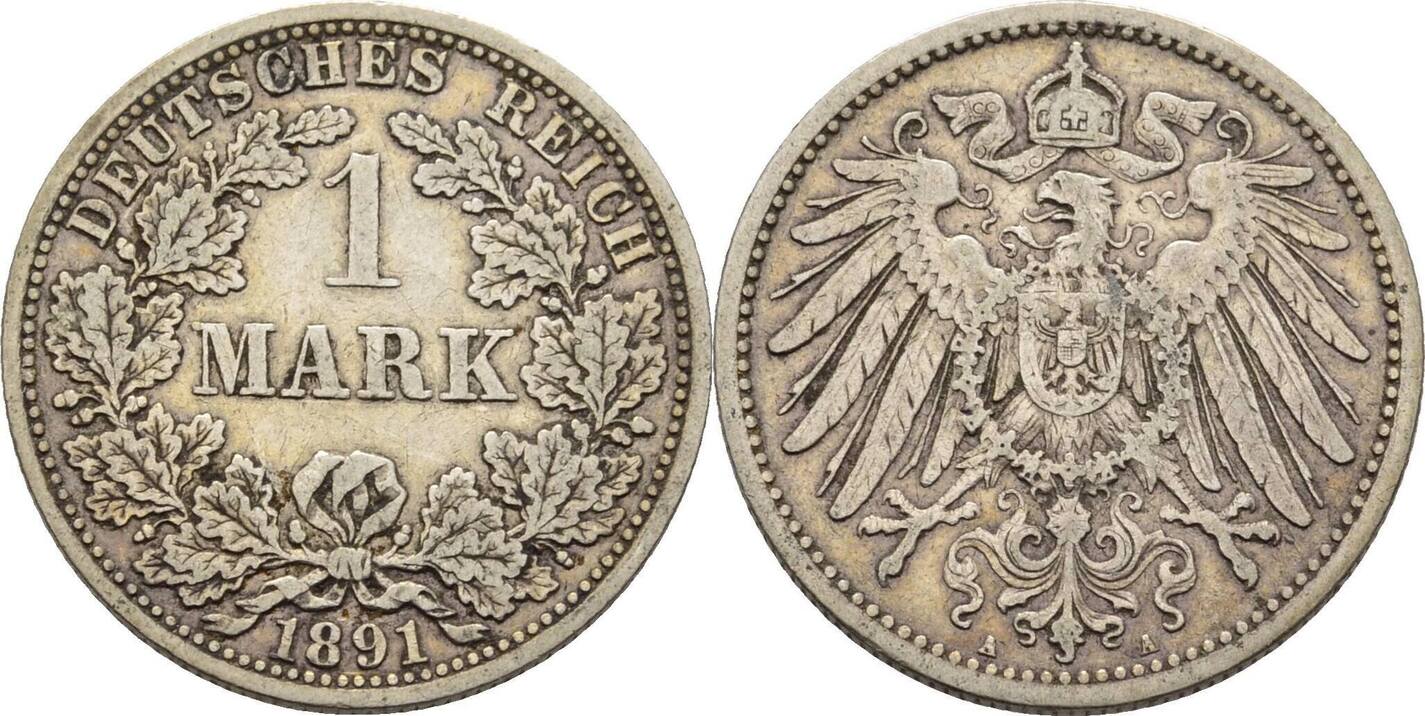 Deutsches Reich 1 Mark 1891 A VF | MA-Shops