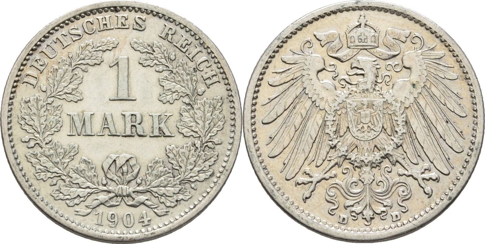 Deutsches Reich 1 Mark 1904 D VF | MA-Shops