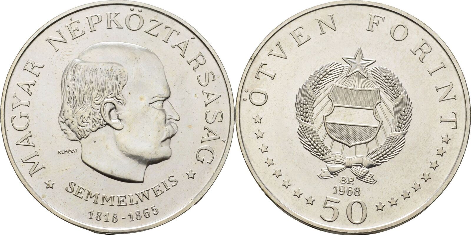 Ungarn 50 Forint 1968 Semmelweis CH UNC | MA-Shops