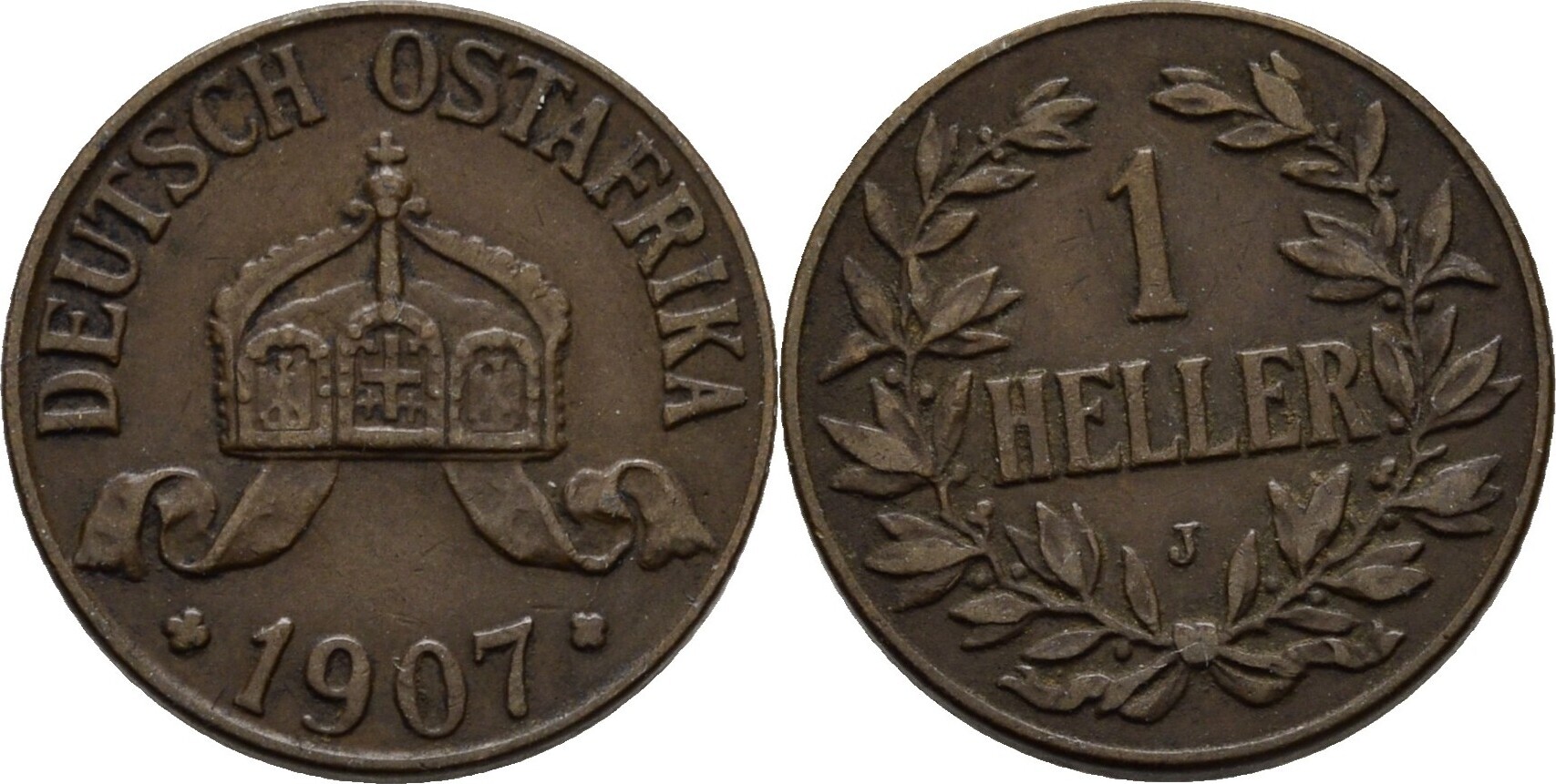 Deutsch Ostafrika 1 Heller 1907 VF | MA-Shops