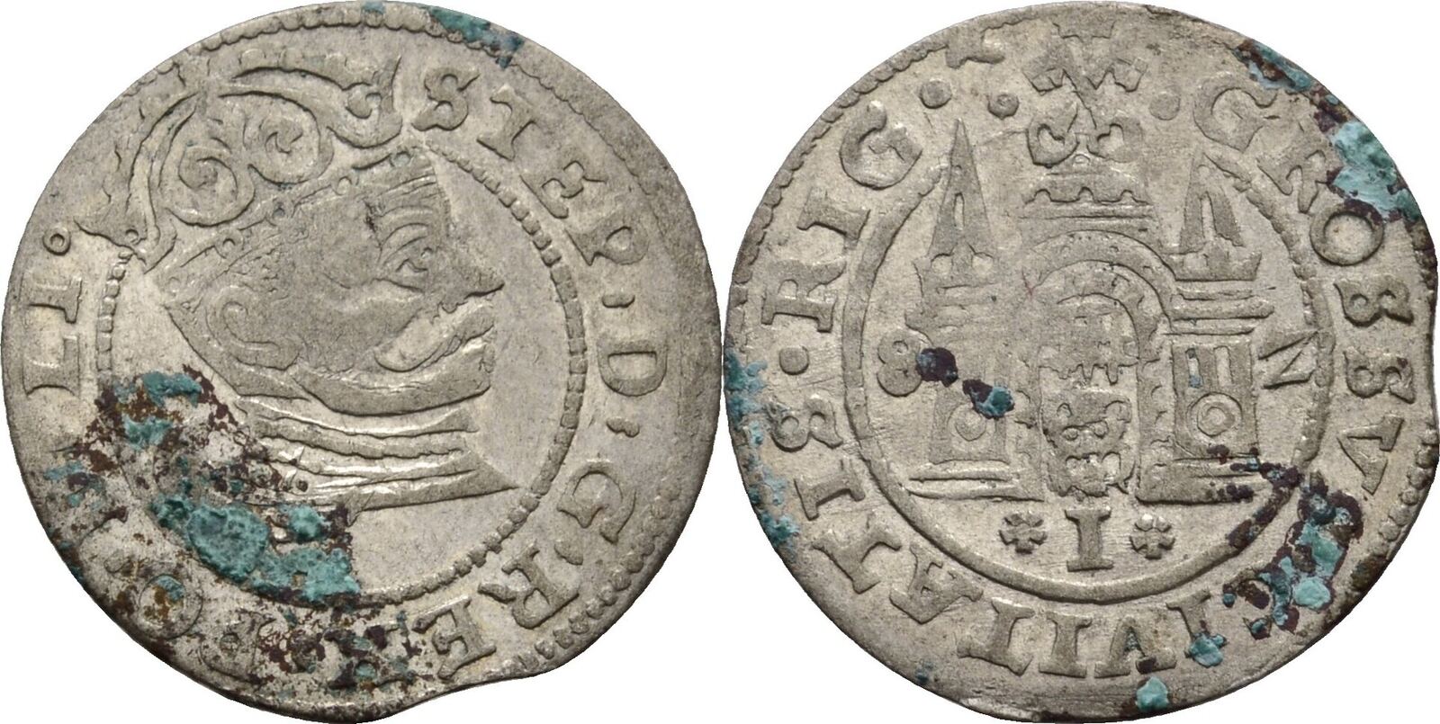 Polen Riga Groschen 1582 Stephan Bathory, 1576-1586 VF | MA-Shops