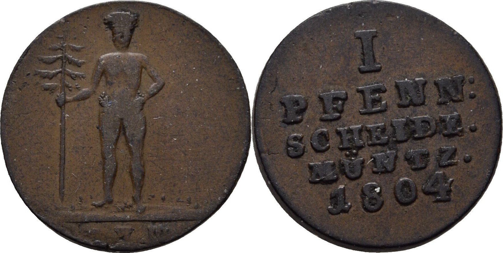 Braunschweig Calenberg Hannover 1 Pfennig 1804 Georg III., 1760-1820 VF ...