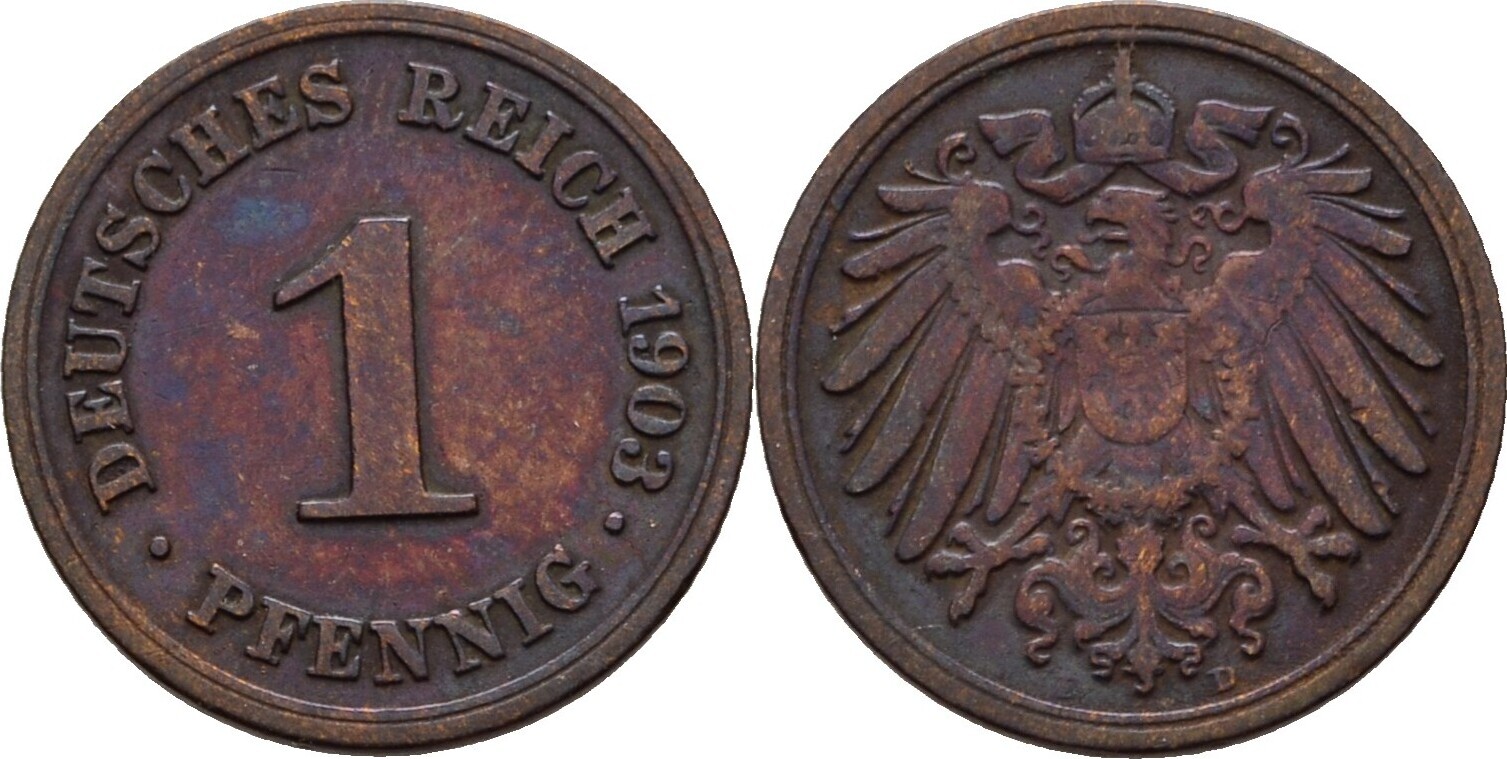 Deutsches Reich 1 Pfennig 1903 D VF | MA-Shops