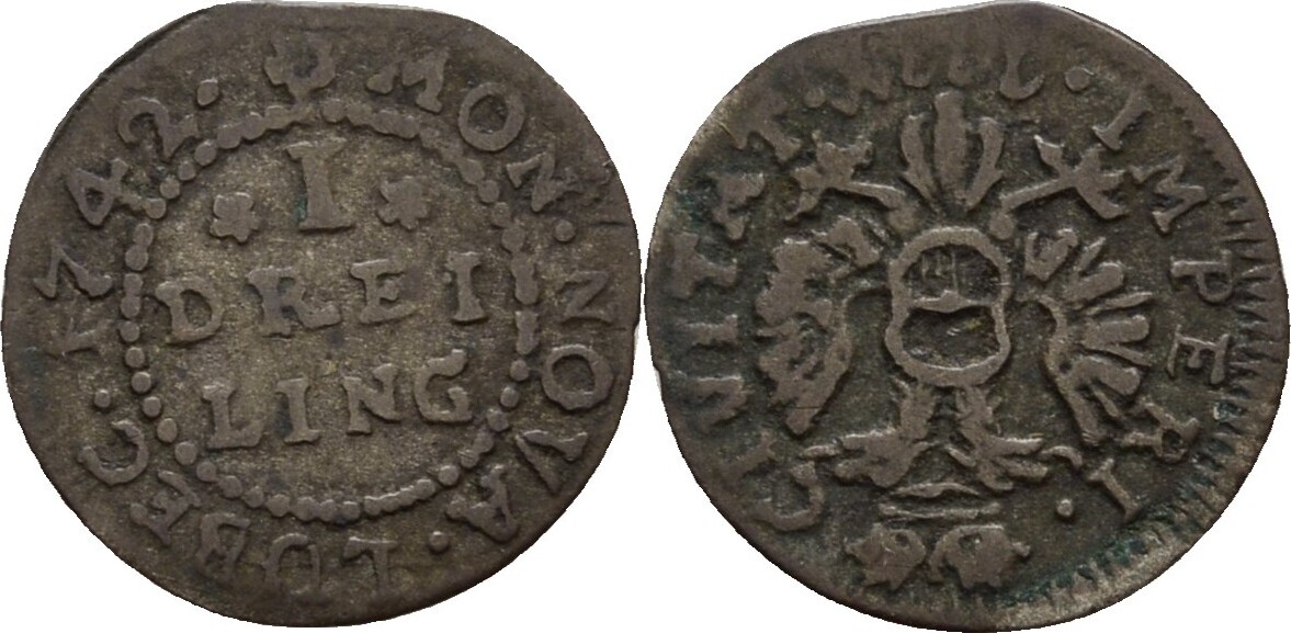 Lübeck 1 Dreiling 1742 VF | MA-Shops