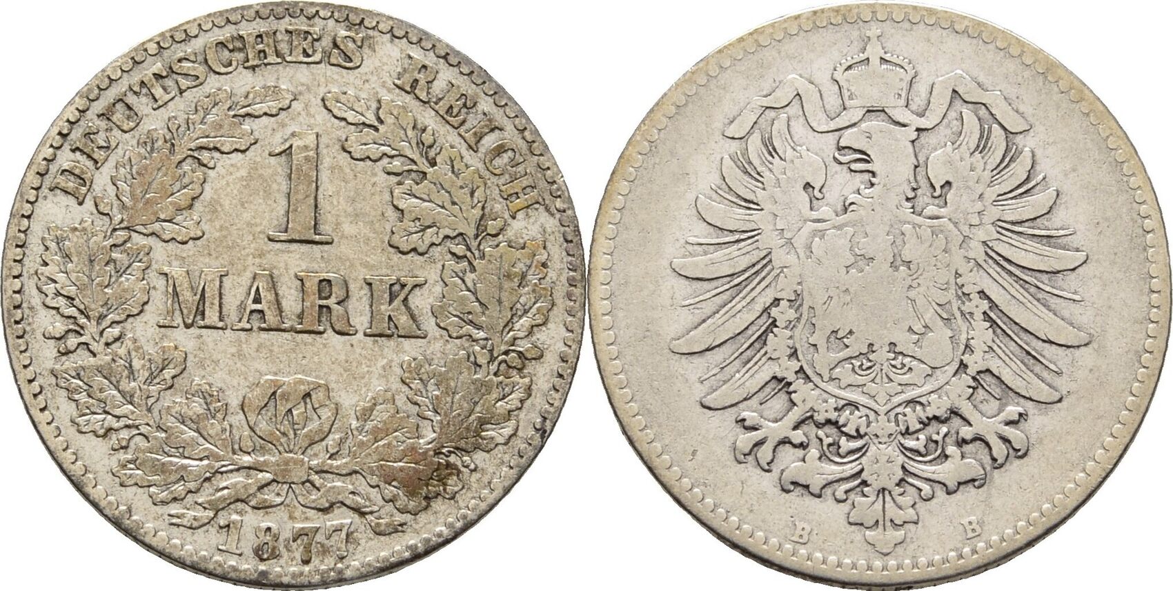 Deutsches Reich 1 Mark 1877 B s | MA-Shops