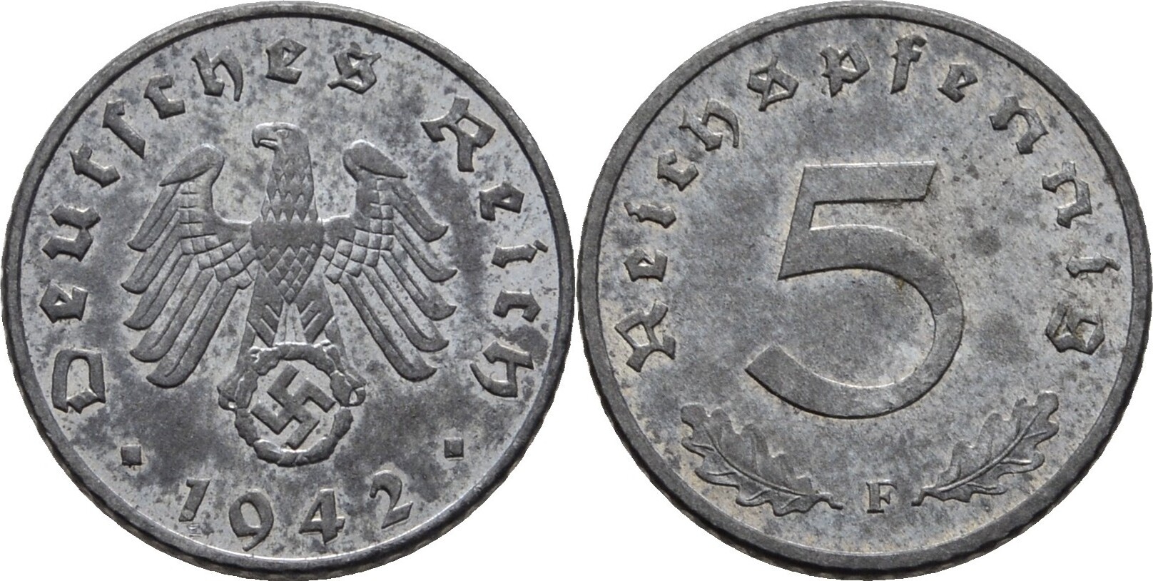 Deutsches Reich 5 Pfennig 1942 F EF | MA-Shops