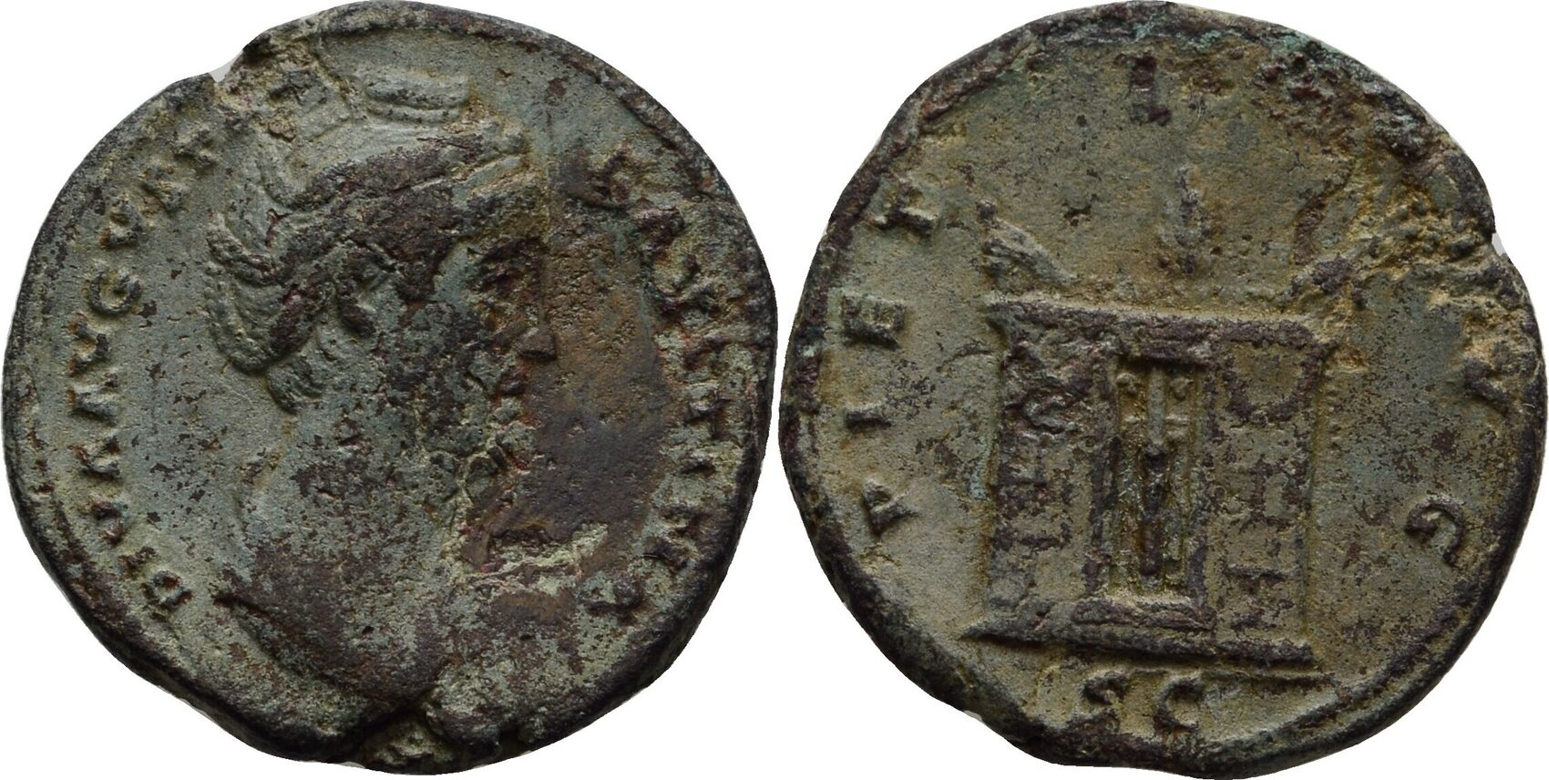 RÖMISCHE KAISERZEIT As 140-141 Diva Faustina Senior VF | MA-Shops