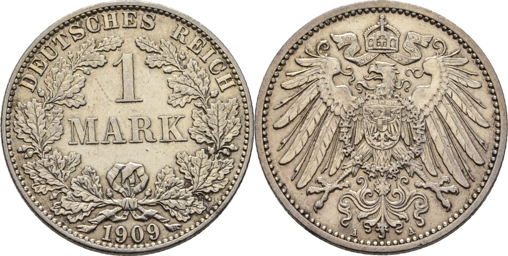 Deutsches Reich 1 Mark 1909 A VF | MA-Shops