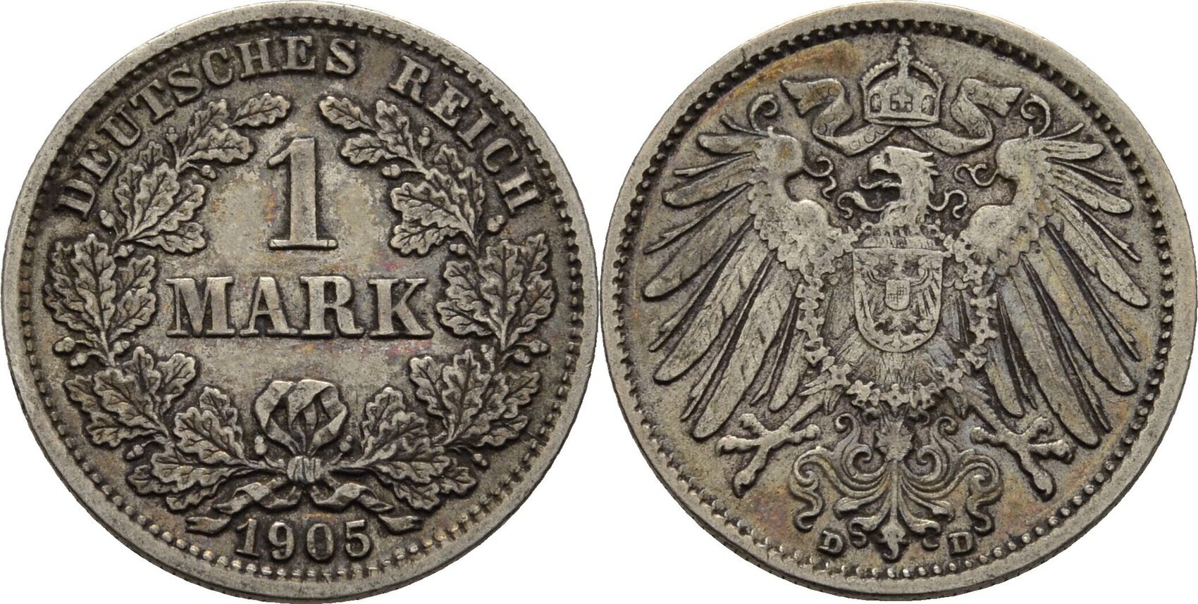 Deutsches Reich 1 Mark 1905 D VF | MA-Shops
