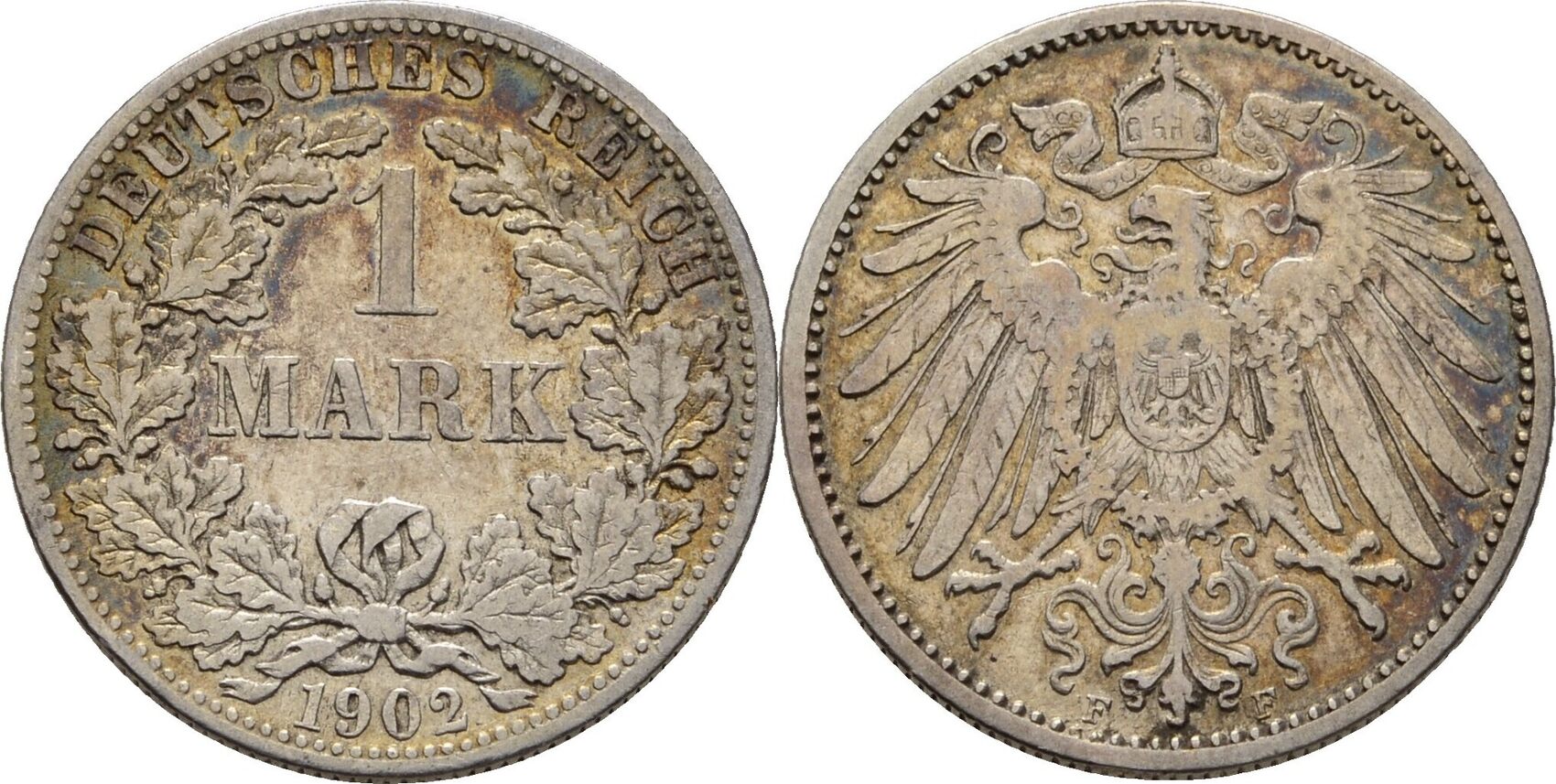 Deutsches Reich 1 Mark 1902 F VF | MA-Shops