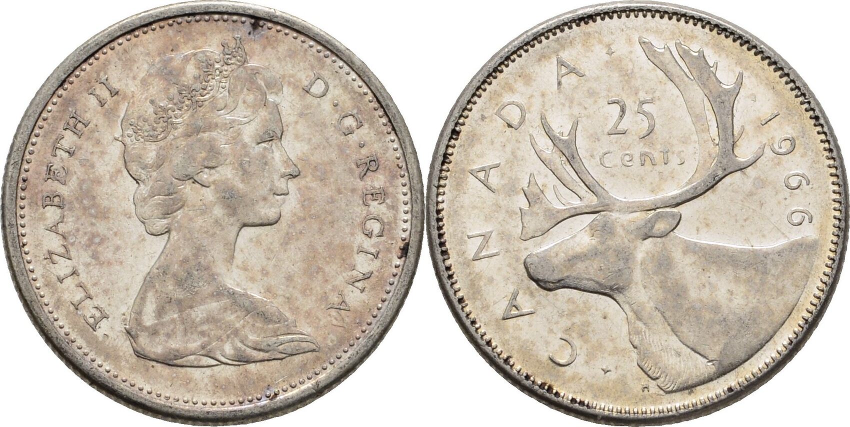 Kanada 25 Cents 1966 Elizabeth II. EF | MA-Shops
