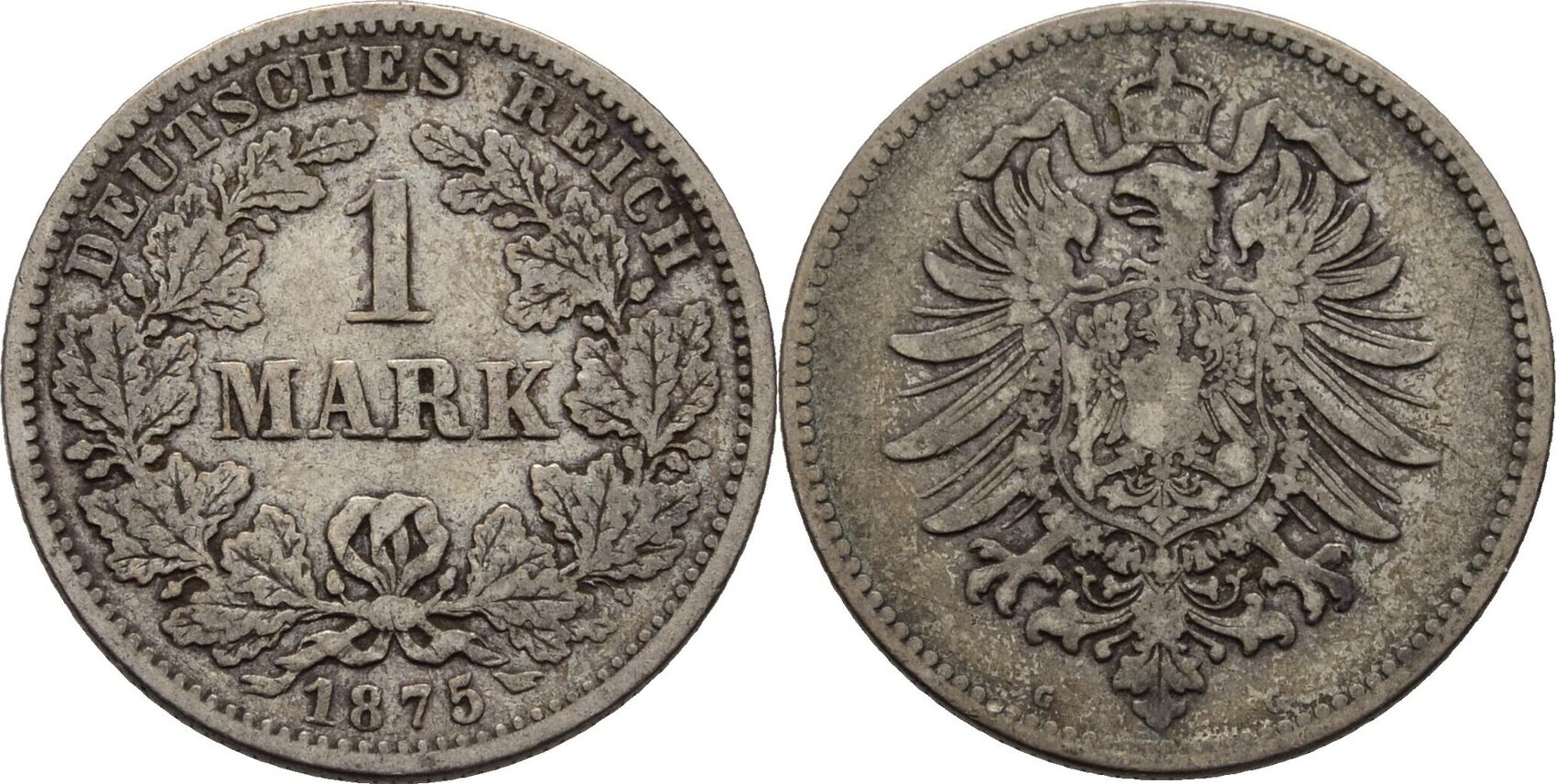 Deutsches Reich 1 Mark 1875 G VF | MA-Shops