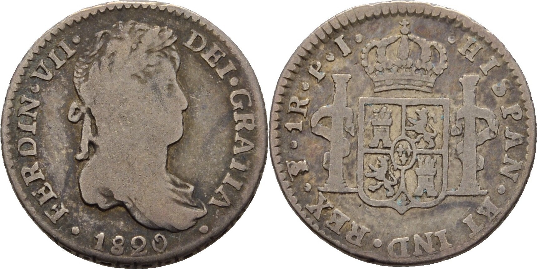 Spanien Bolivien Potosi 1 Real 1820 Ferdinand VII. VF- / VF | MA-Shops