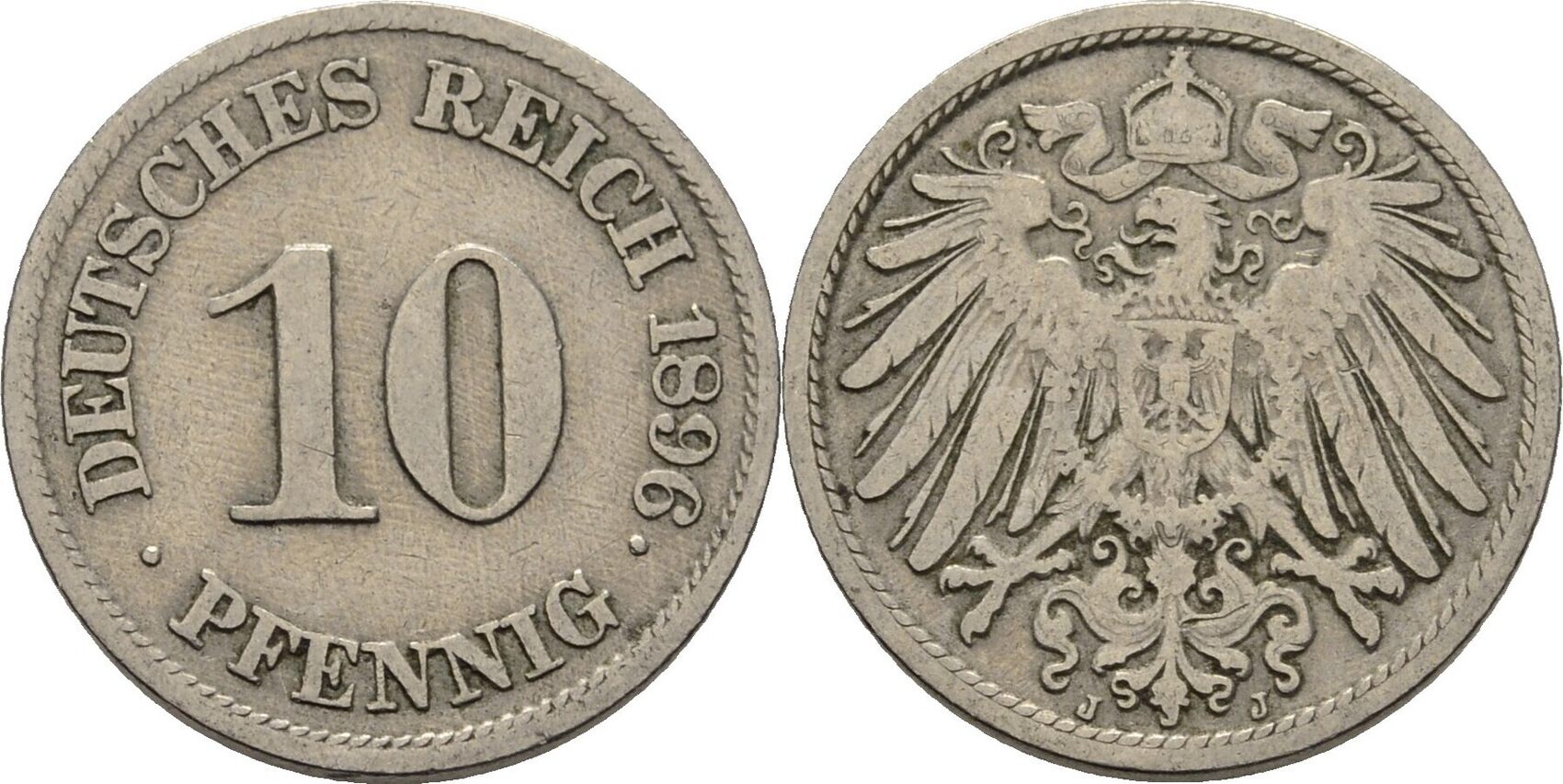 Deutsches Reich 10 Pfennig 1896 J VF- | MA-Shops