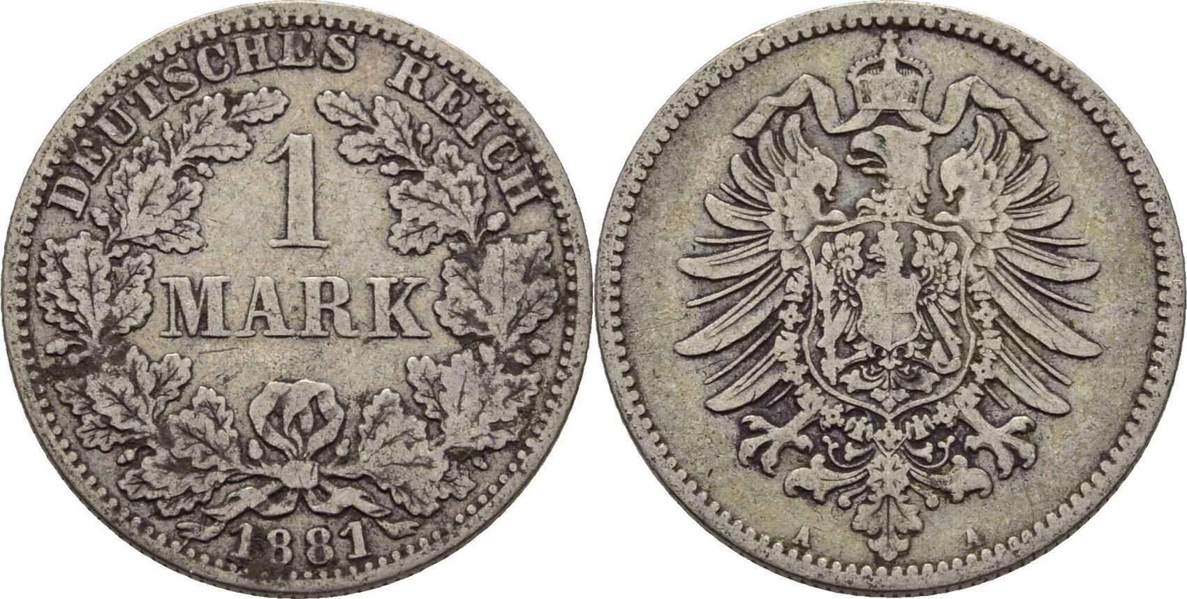 Deutsches Reich 1 Mark 1881 A VF- | MA-Shops
