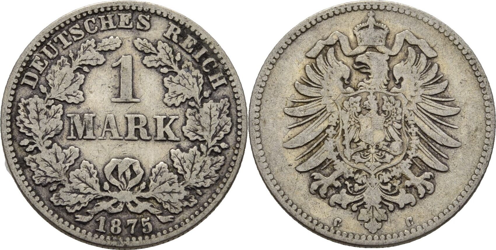 Deutsches Reich 1 Mark 1875 C VF | MA-Shops