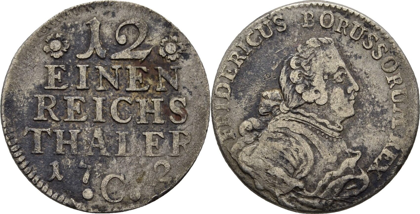 Preussen Kleve 1/12 Reichstaler 1752 Friedrich II. 1740-1786 VF | MA-Shops