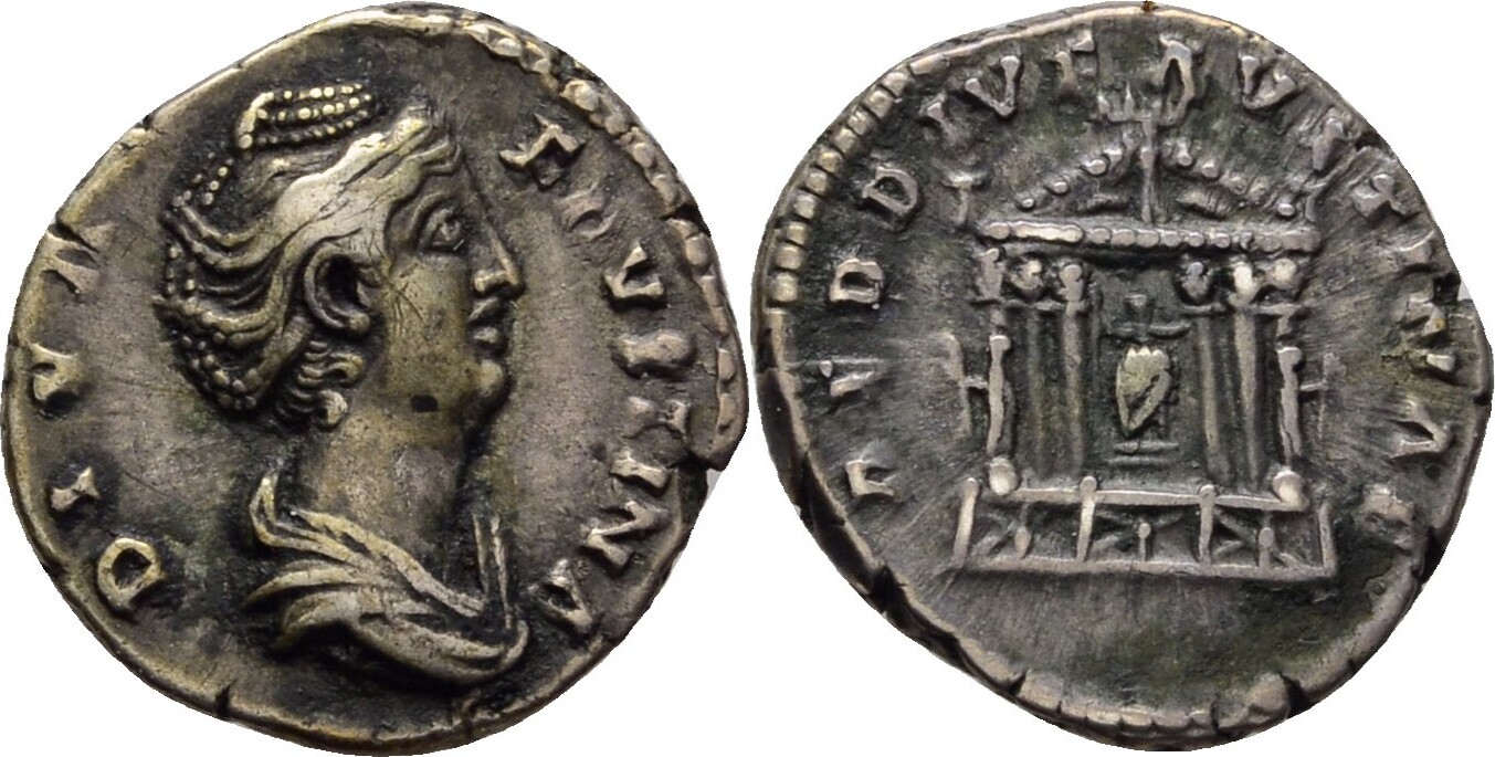 RÖMISCHE KAISERZEIT Denar 150 Diva Faustina VF | MA-Shops