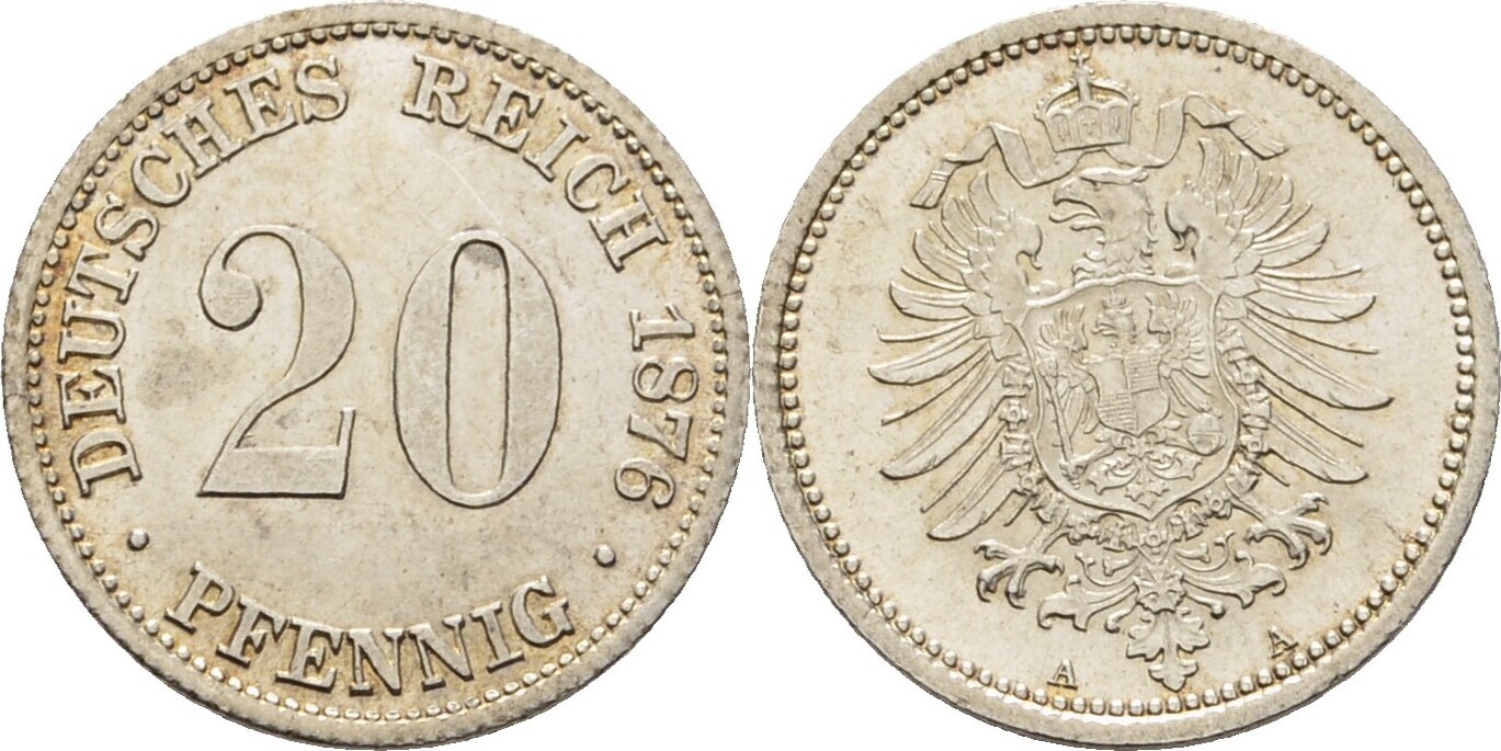 Deutsches Reich 20 Pfennig 1876 A EF | MA-Shops