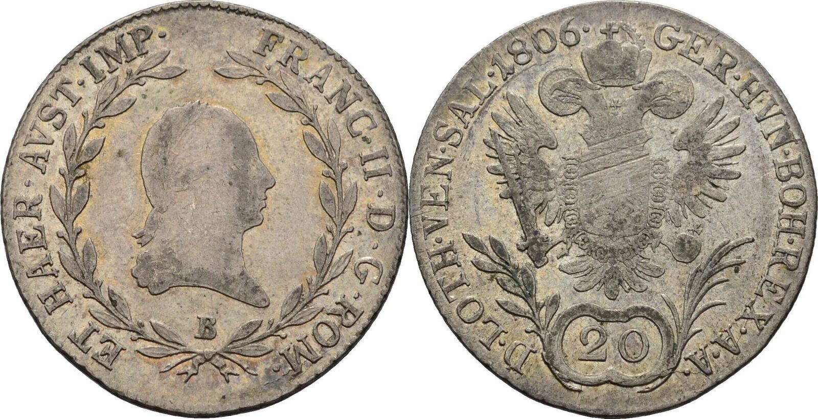 RDR Ungarn Kremnitz 20 Kreuzer 1806 Franz II./I., 1792-1835 VF | MA-Shops