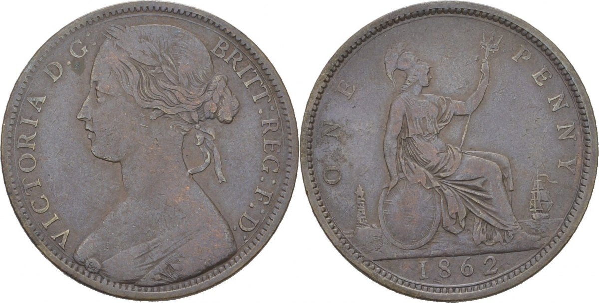 England 1 Penny 1862 Victoria VF | MA-Shops