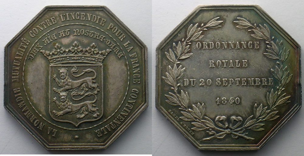 Tokens and Medals Numismatics of insurance companies Normandie Jeton ...