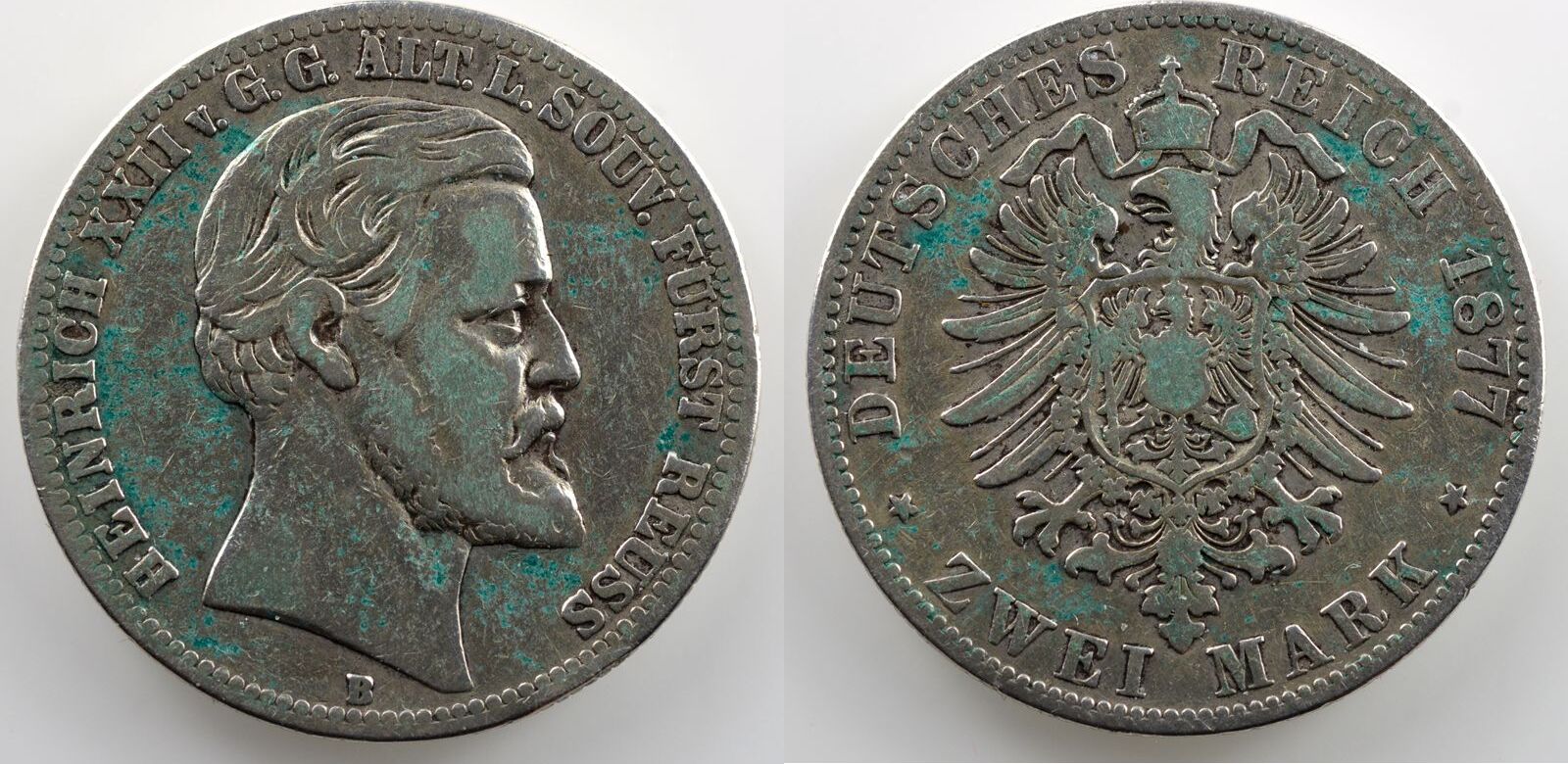 German coins Principality of Reuss older line Henry XXII (1859-1902) 2 ...
