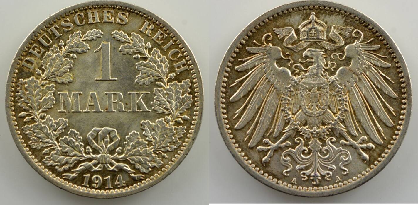 German coins Empire Allemand (1871-1919) William II (1888-1918) 1 Mark ...