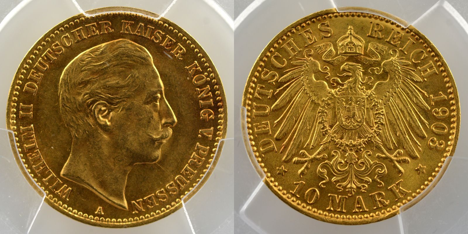 German coins Kingdom of Prussia William II (1888-1918) 10 Mark 1903 A PCGS-MS63 SUP/FDC EF / BU ...