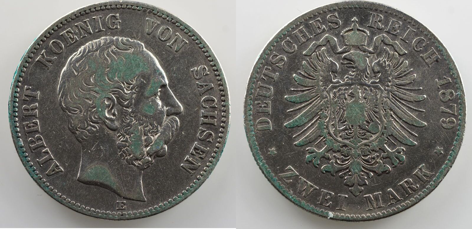 German coins Kingdom of Saxony Albert (1873-1902) 2 Mark 1879 E (Dresde ...