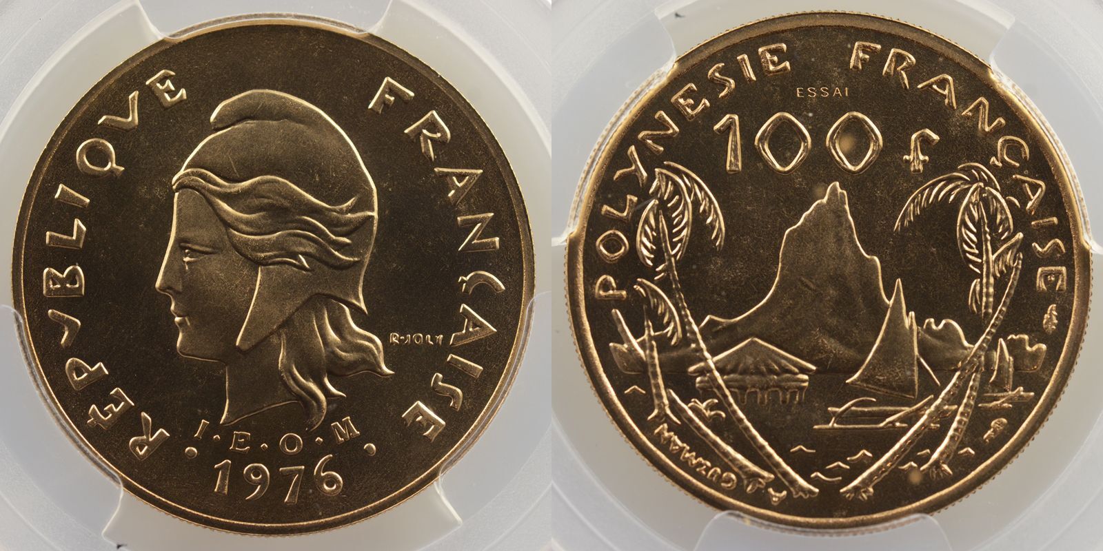 French colonial coinage French polynesia Lec.123 100 Francs 1976 Essai ...