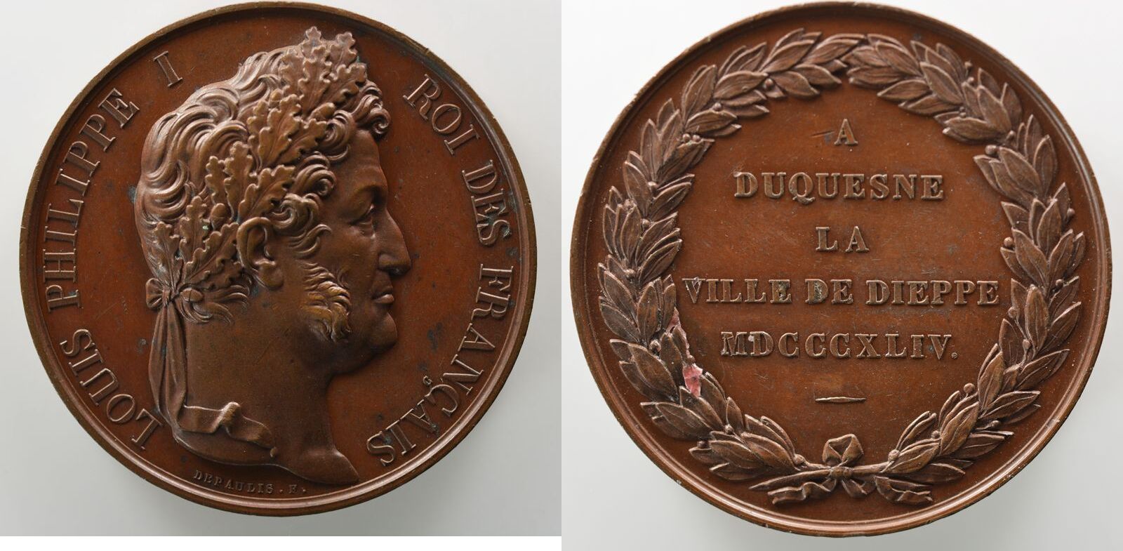 Tokens and Medals Medals of Louis-Philippe I Statue d'Abraham Duquesne ...