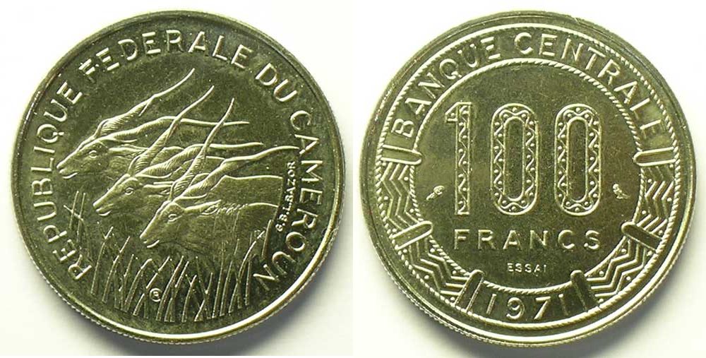 World coins Cameroon 100 Francs 1971 Essai FDC | MA-Shops